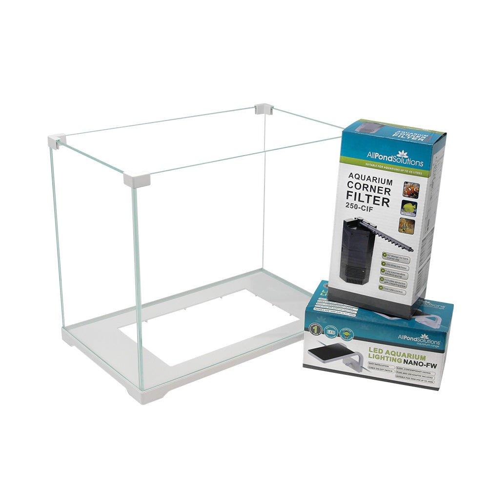 16L Small Clear Glass Fish Tank Starter Set - AllPondSolutions